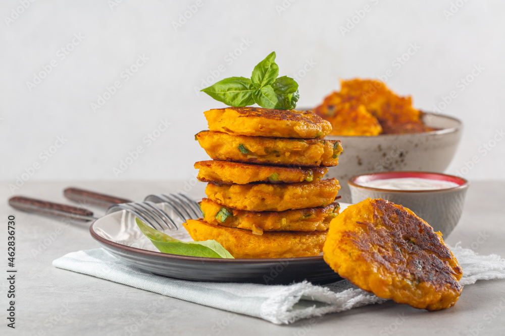 Pumpkin hash browns Stock Photo | Adobe Stock