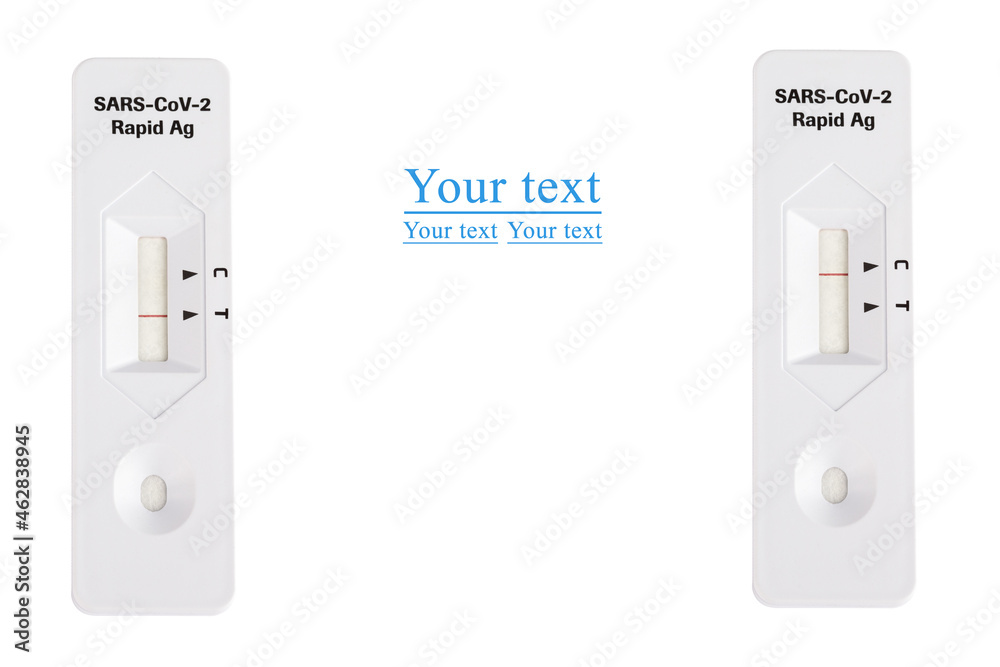 Positive and negative covid test. Test results for Covid-19. rapid test ...