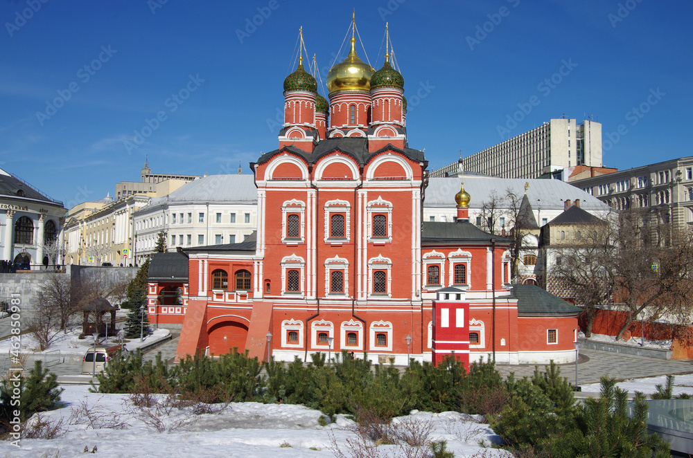 Moscow, Russia - March, 2021: View on Cathedral of the icon of the ...