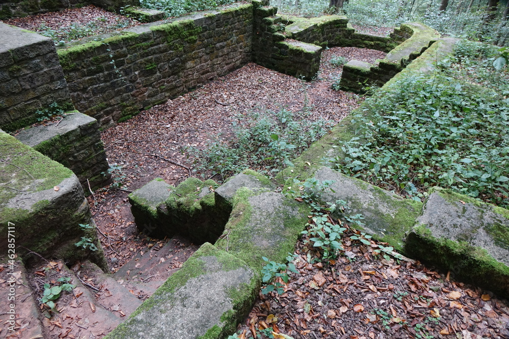 Ruins of Tschifflik Pavillon of Schloß Karlsberg (Karlsberg Castle) in ...