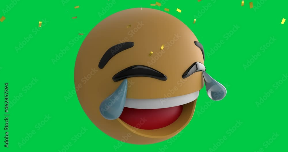 Vidéo Stock Animation of confetti falling over smiling emoji emoticon ...