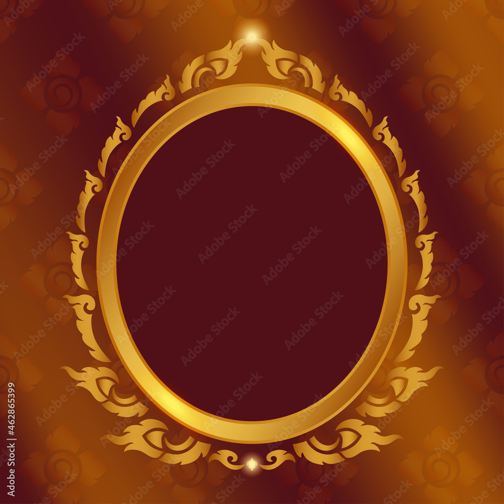 Gold Thai frame border with red royal light background Stock Vector ...