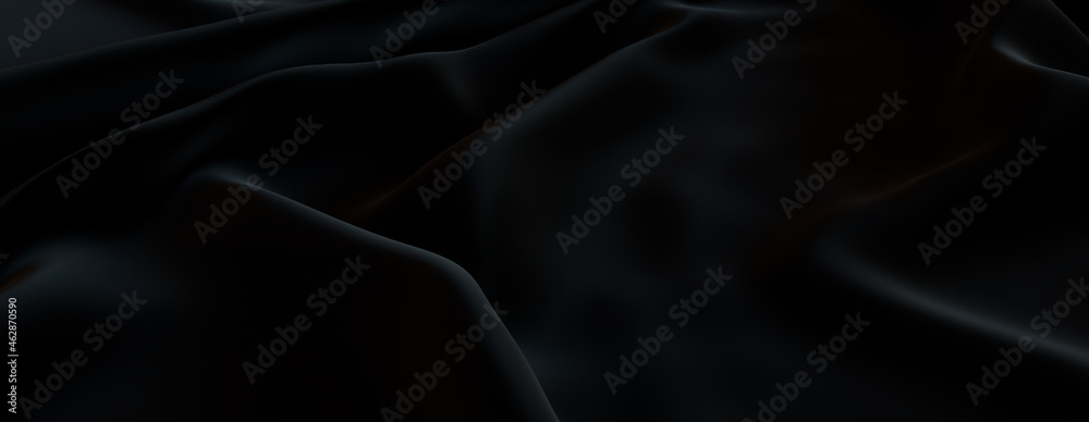 Black Cloth Background with Wrinkles. Smooth Surface Texture. Stock ...