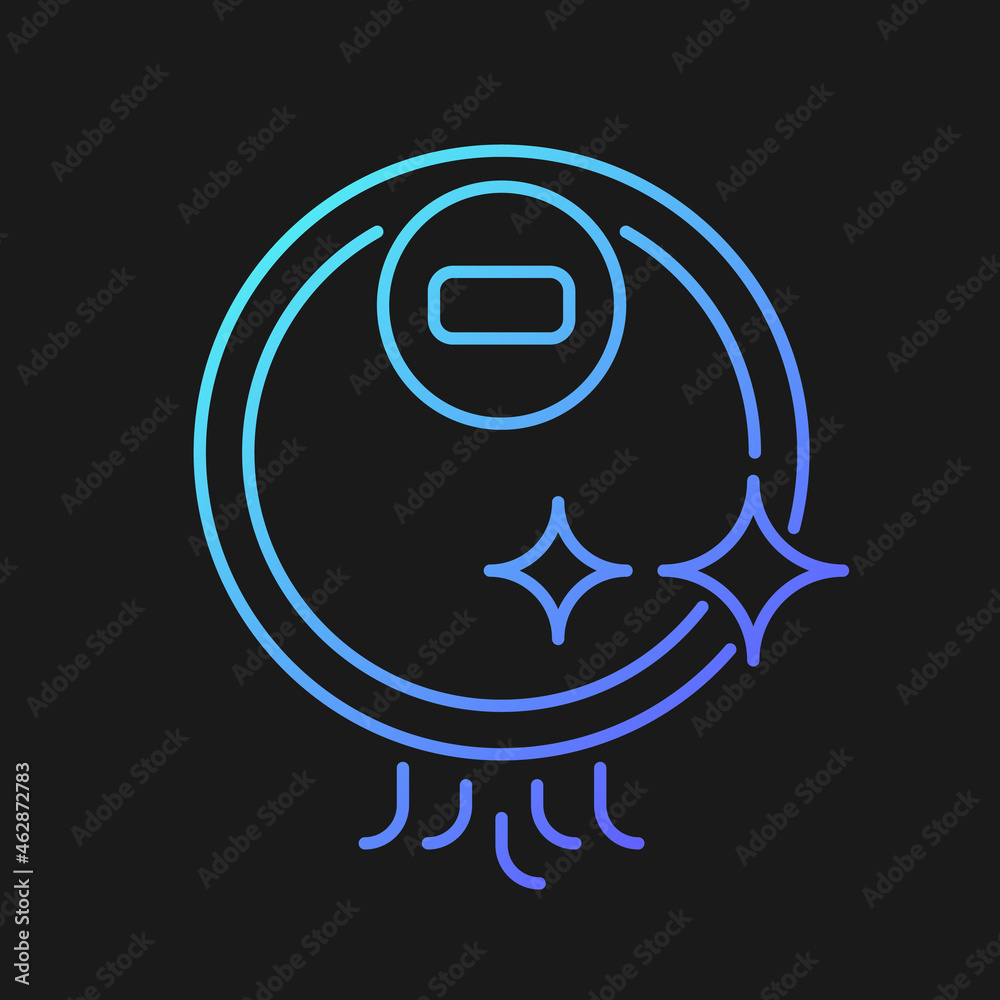 Cleaning robots gradient vector icon for dark theme. Automatic ...