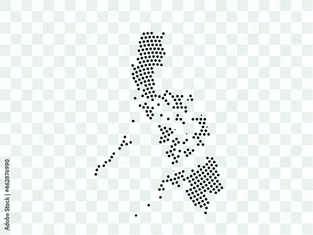 Abstract black map of Philippines - planet dots planet, isolated on ...