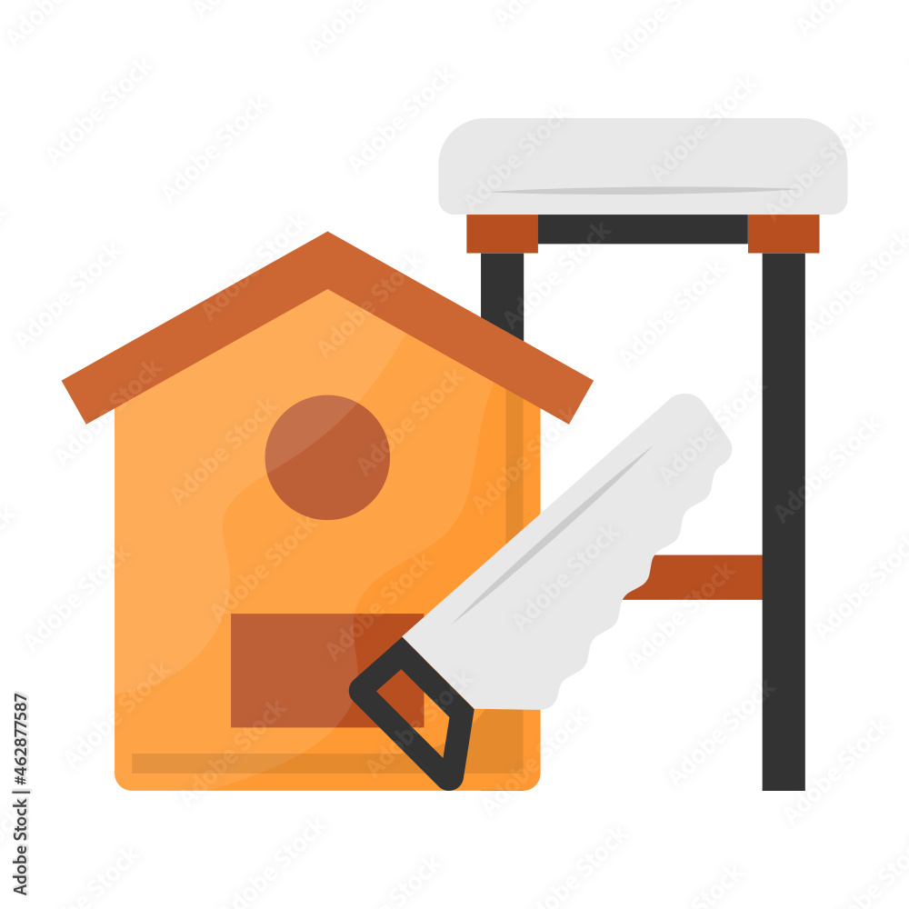 Model building Concept, creation of physical models Vector Color Icon ...