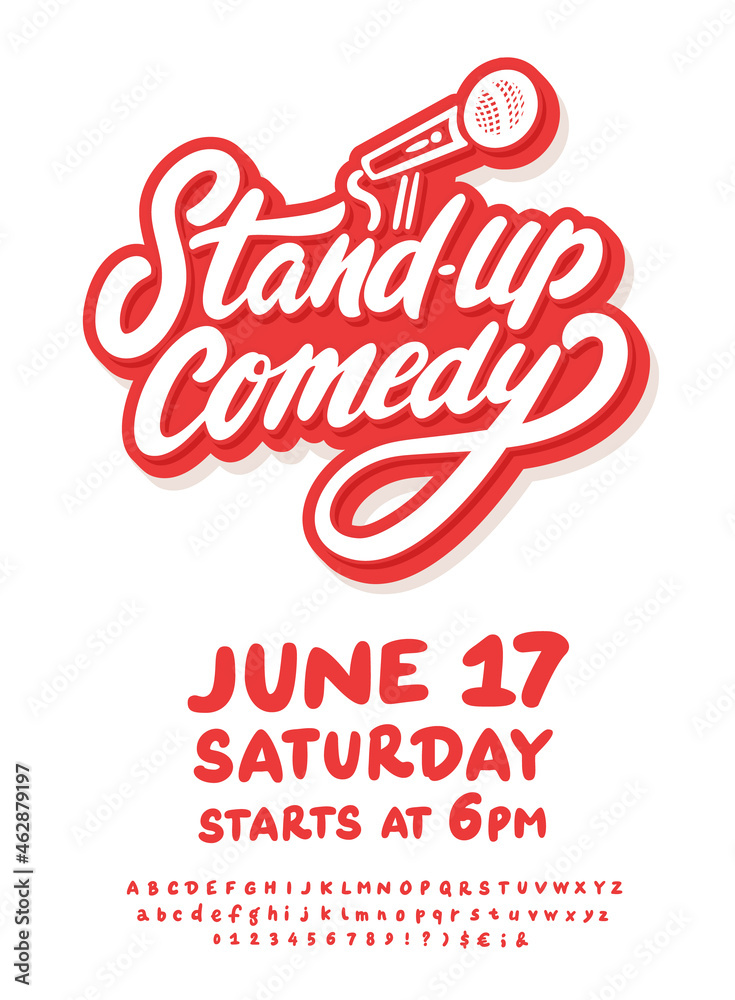 Stand up comedy. Vector lettering invitation template. Stock Vector ...