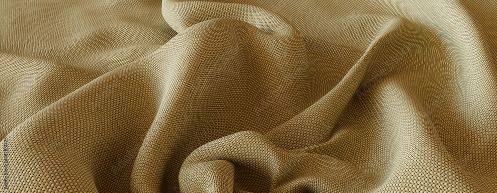 Cream Cloth Background with Wrinkles. Tactile Surface Texture. Stock ...