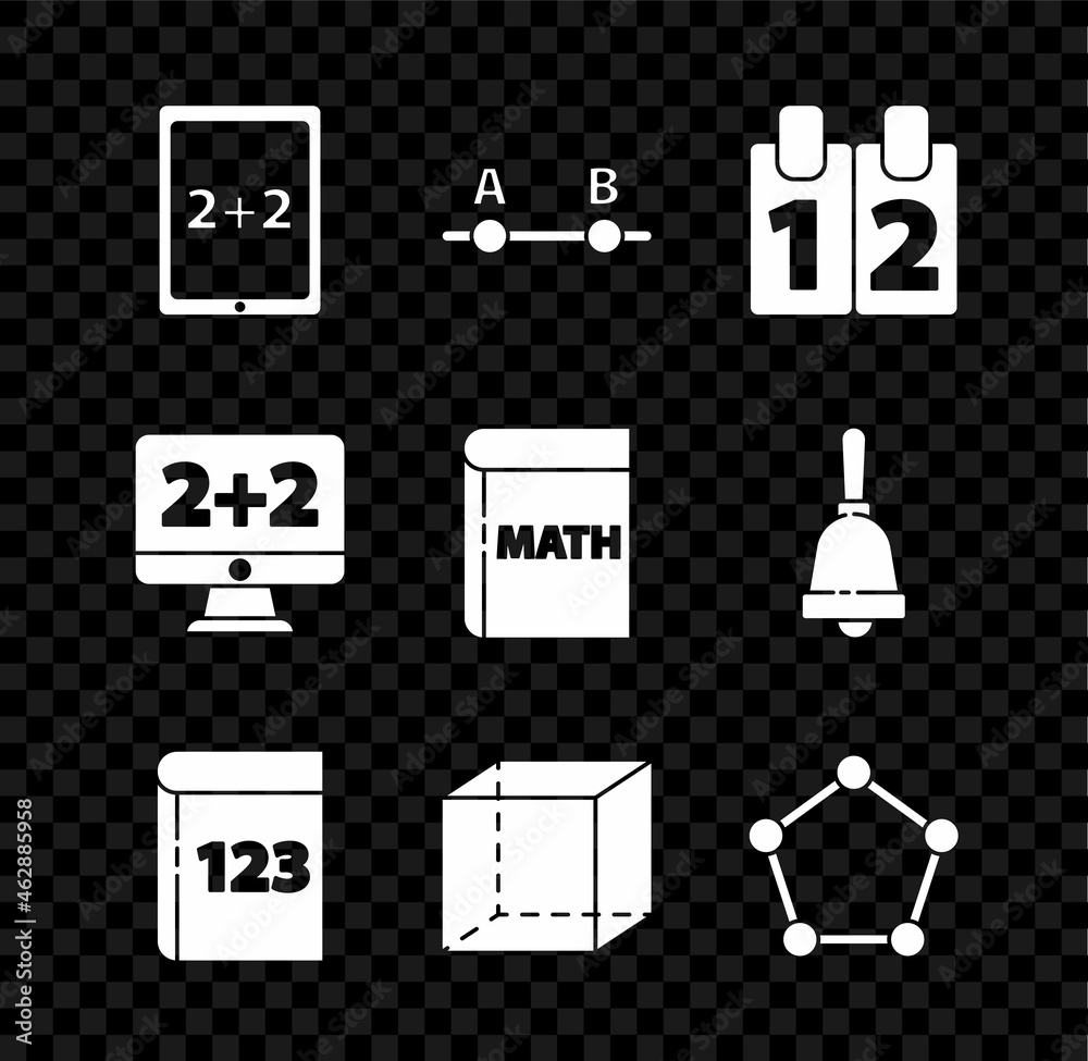 Vecteur Stock Set Tablet with calculator, Graph, schedule, chart ...