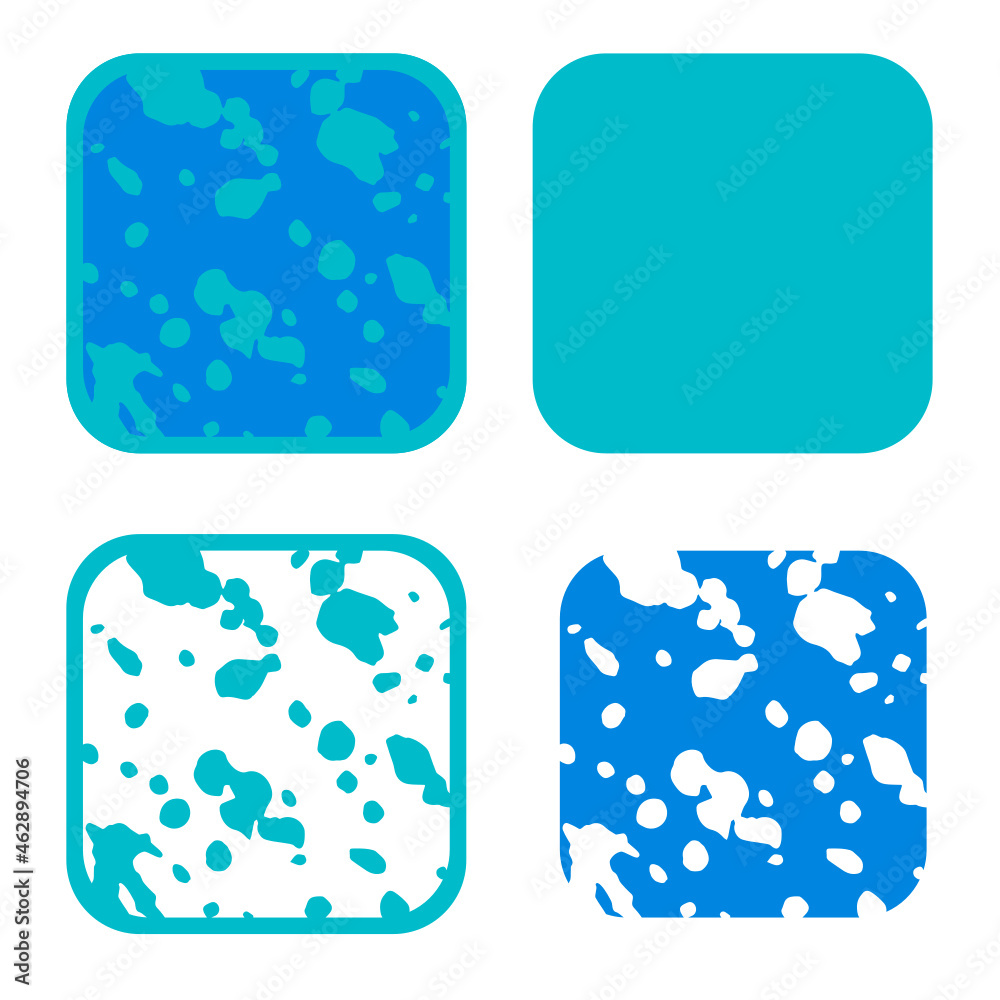 Round cornered square box bordered vector graphic in blue and turquoise ...