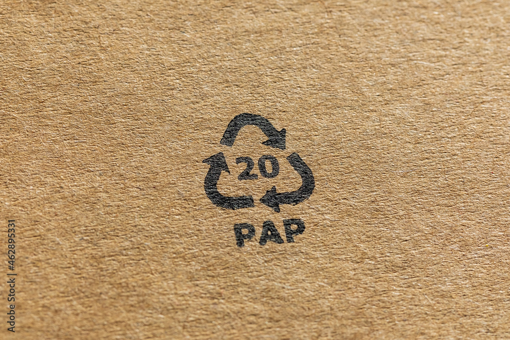 Recycling code on carton 20 PAP Stock Photo | Adobe Stock