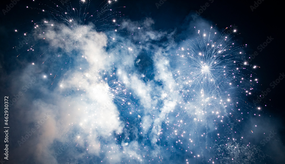 Fireworks overlay for holiday backgrounds with copy-space. Stock Photo ...