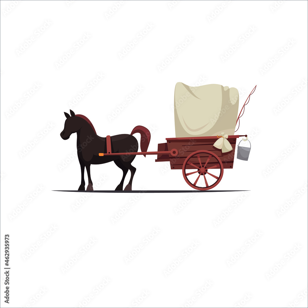 Horse Cart Vector
