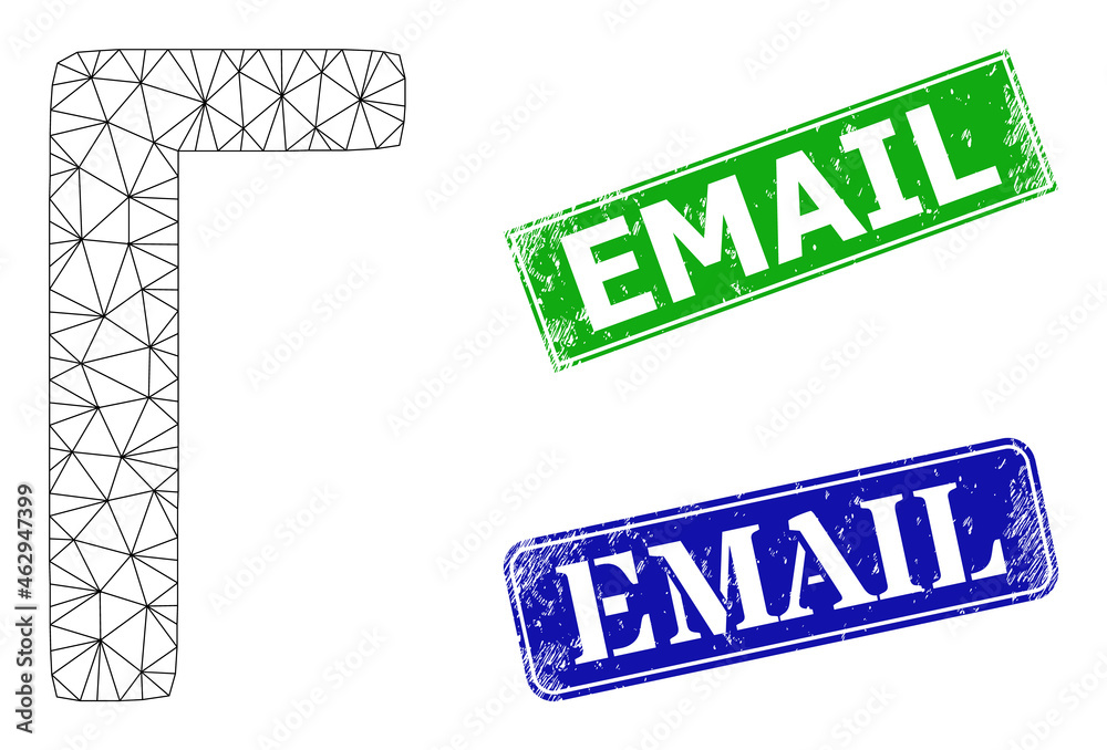 Net Gamma Greek symbol model, and Email blue and green rectangular ...