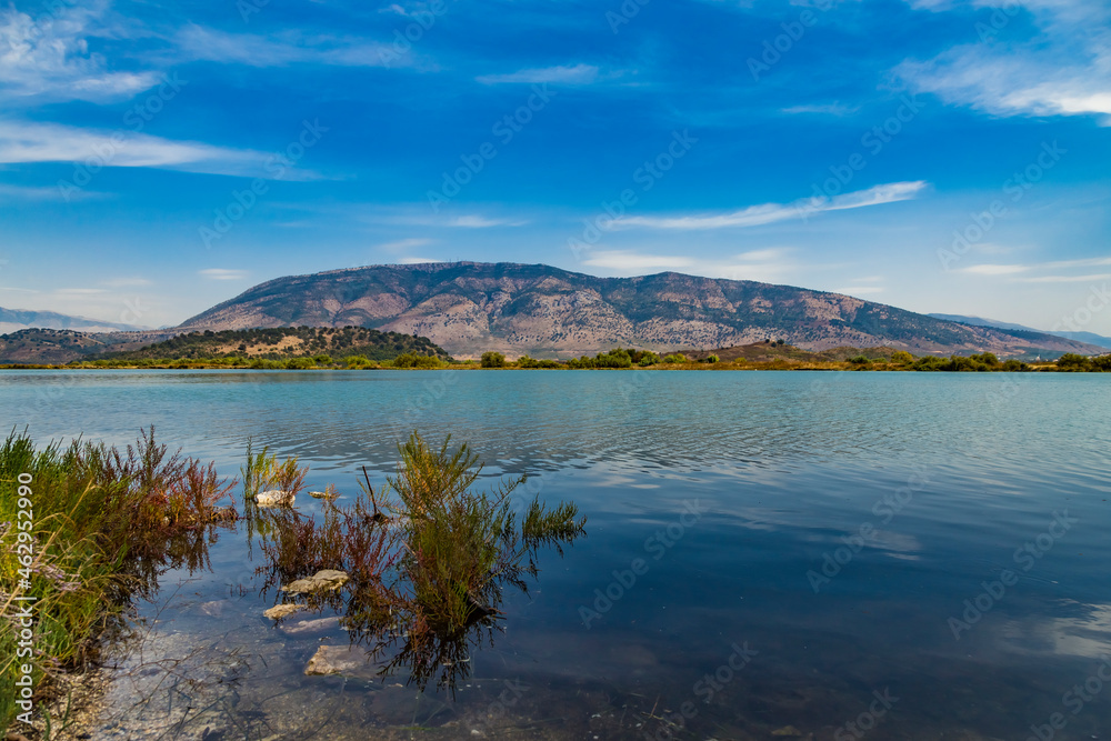 Butrint lake salt lagoon, beautiful summer view from Butrint National ...