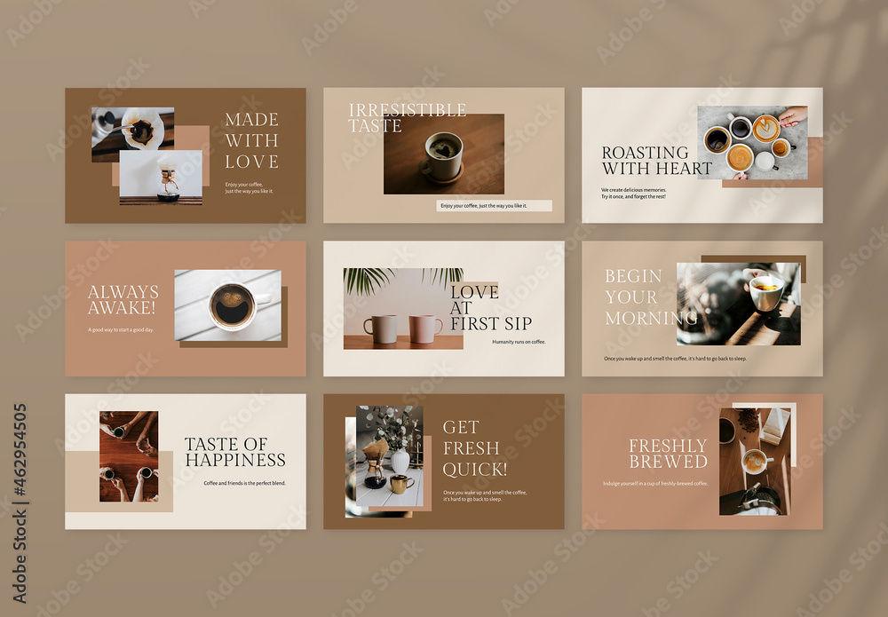 Barista Presentation Layout Set Stock Template | Adobe Stock