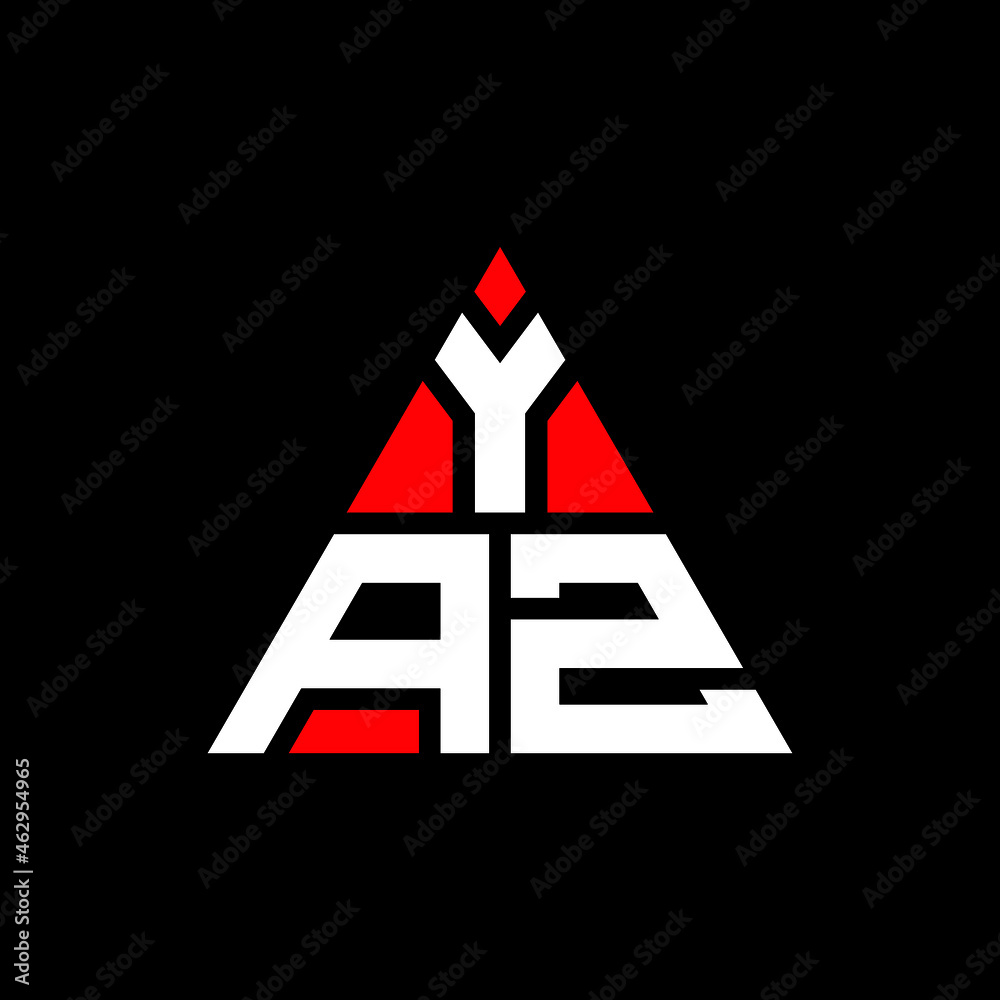 YAZ triangle letter logo design with triangle shape. YAZ triangle logo ...
