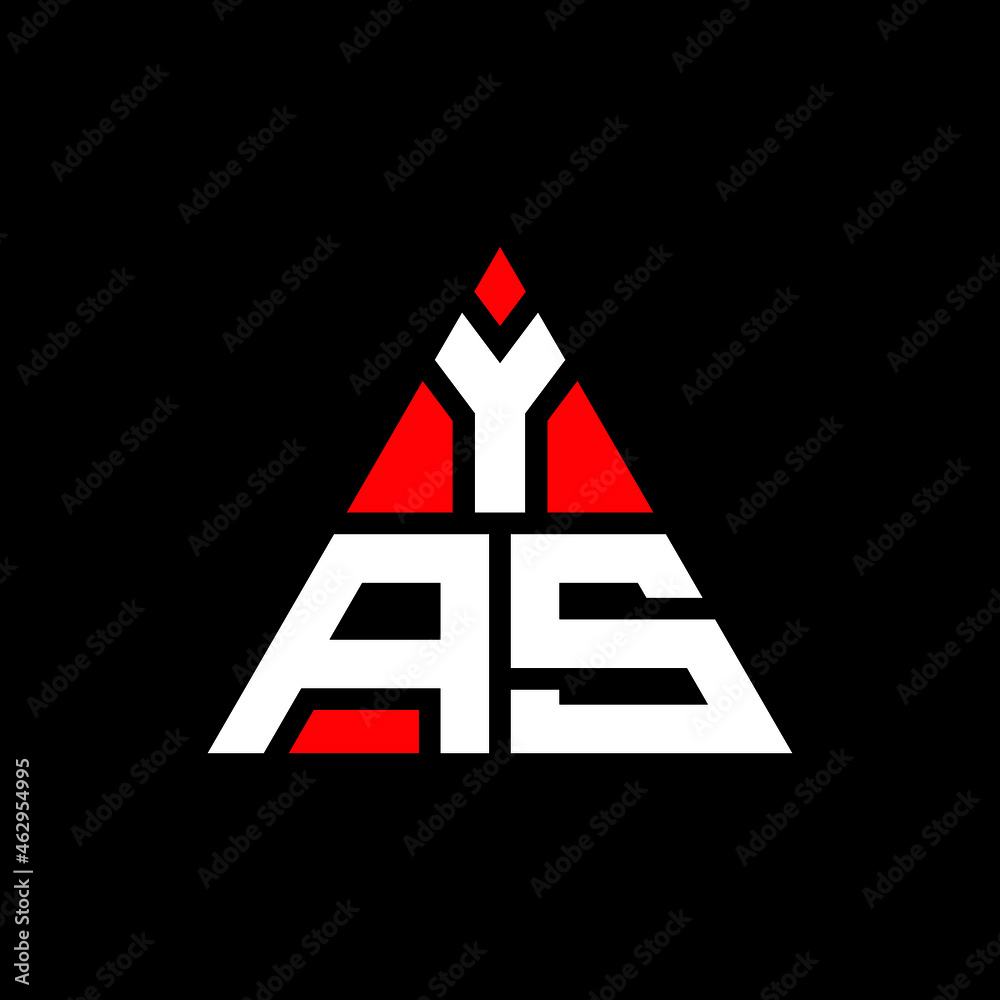 YAS triangle letter logo design with triangle shape. YAS triangle logo ...