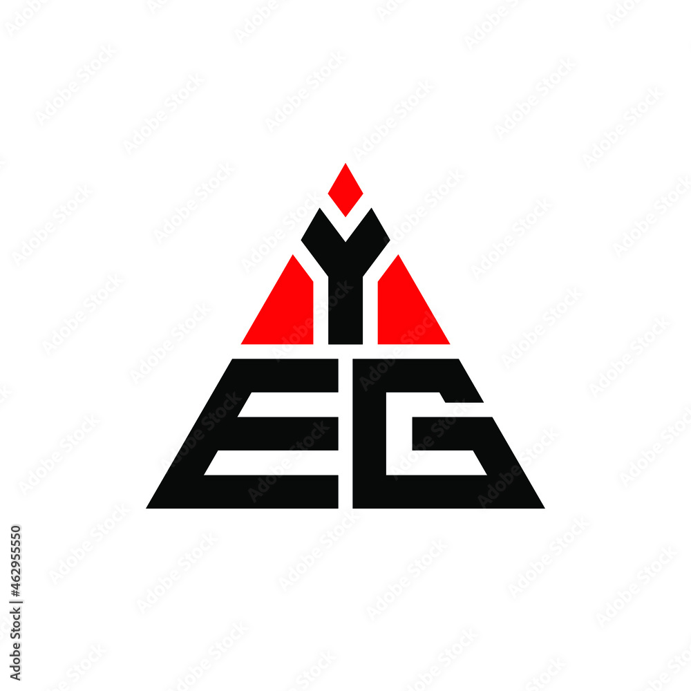YEG triangle letter logo design with triangle shape. YEG triangle logo ...