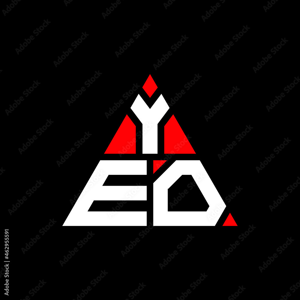 YEO triangle letter logo design with triangle shape. YEO triangle logo ...