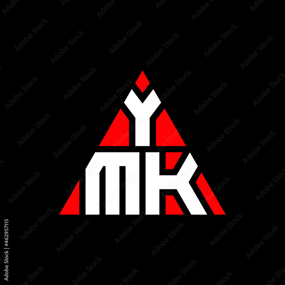 YMK triangle letter logo design with triangle shape. YMK triangle logo ...