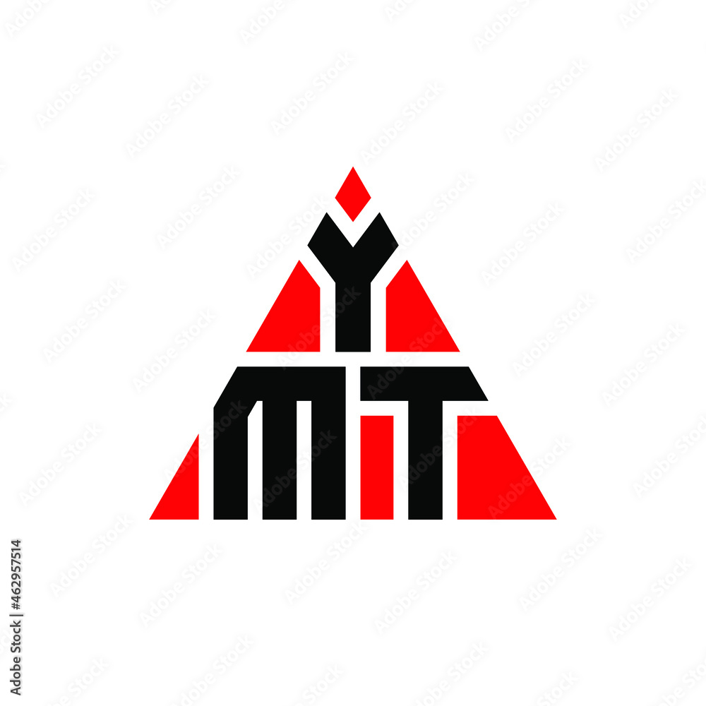 YMT triangle letter logo design with triangle shape. YMT triangle logo ...