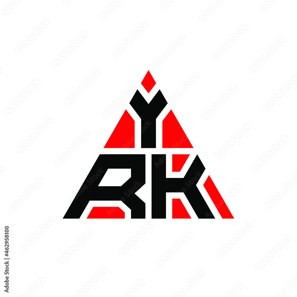 YRK triangle letter logo design with triangle shape. YRK triangle logo ...