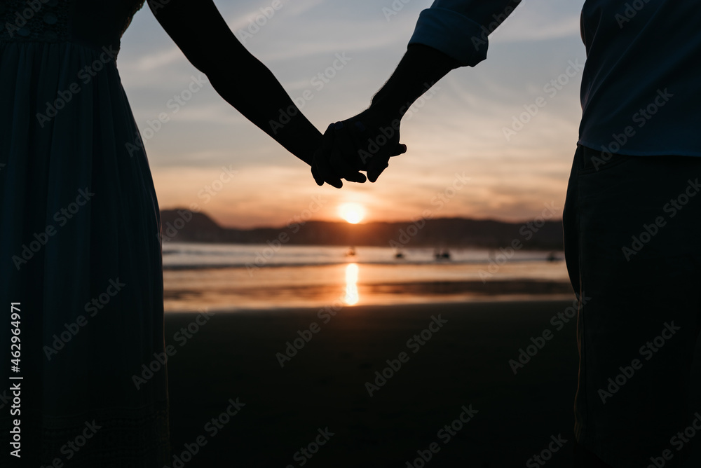 Holding Hands Sunset