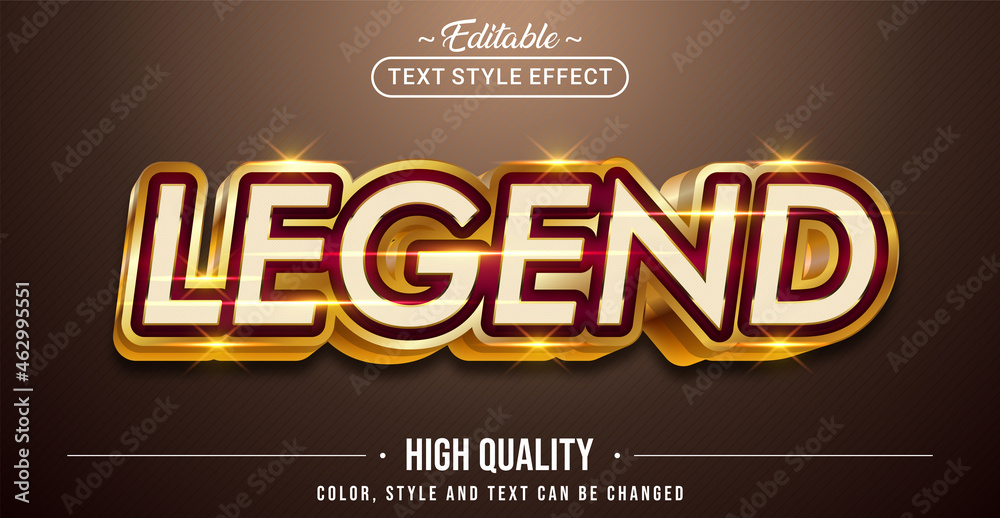 Editable text style effect - Legend text style theme. Stock Vector ...