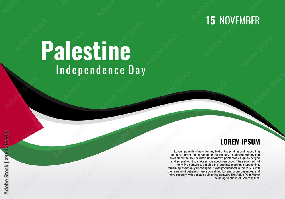 Save Palestine. Independence day greeting card. Template for ...