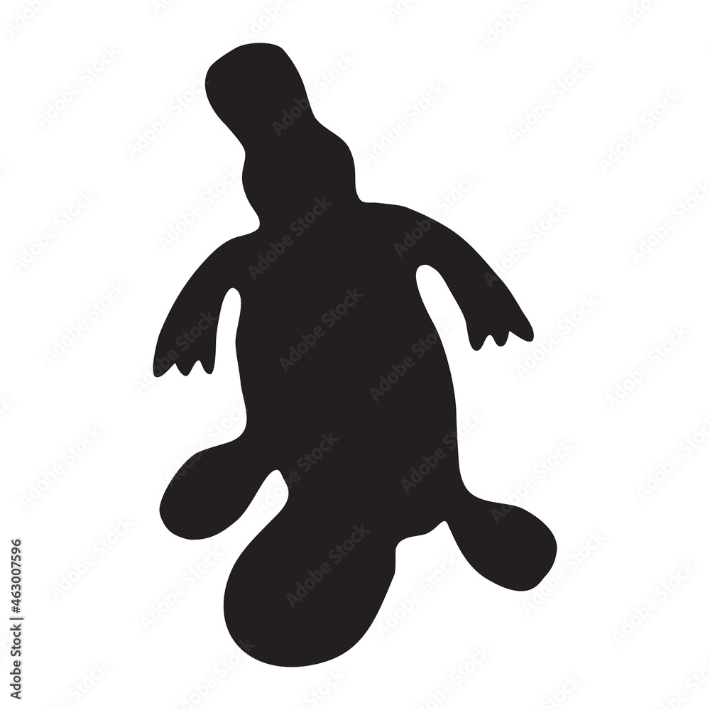 Platypus icon isolated on white background. Platypus black silhouette ...