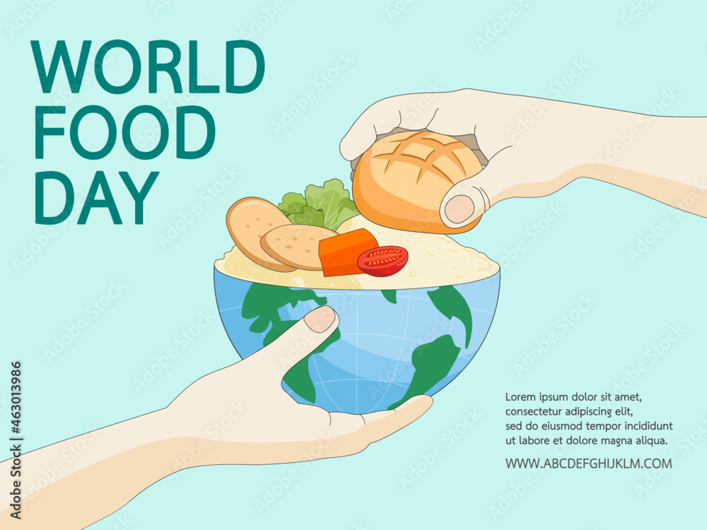 World Food Day. Eco friendly environment concept to planet or reduce ...
