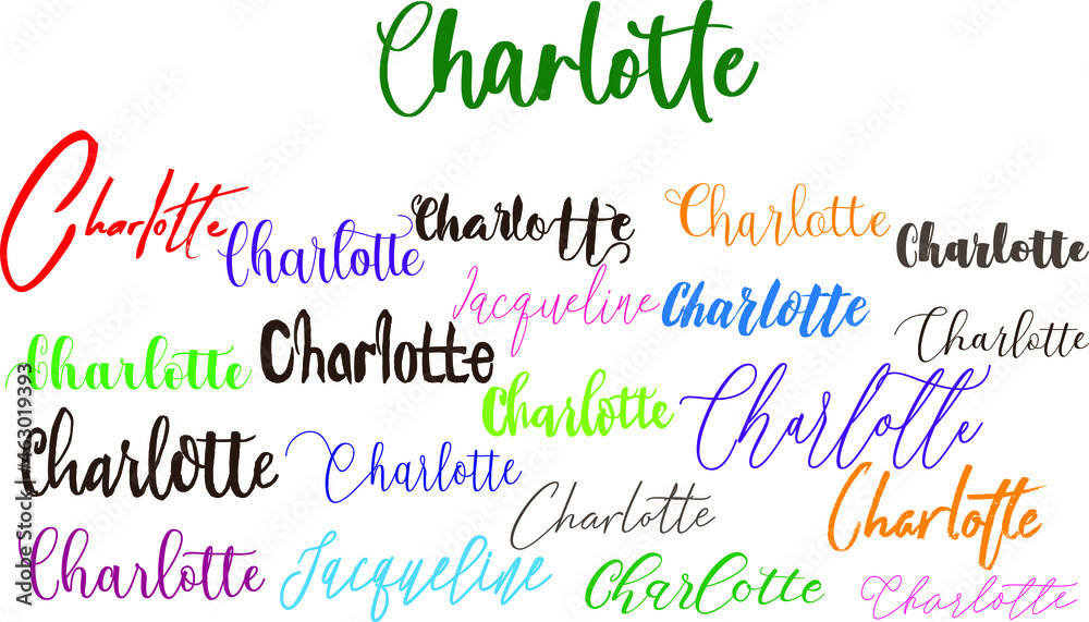 Charlotte Girl Name in Multi Fonts Typography Text Stock Vector | Adobe ...