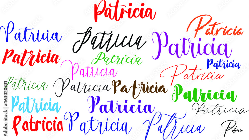 Patricia Baby Girl Name in Multiple Font Styles Typography Text Stock ...