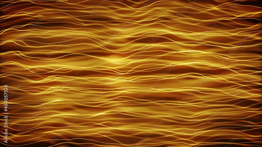 Abstract Gold Strings Waving Fx Background Loop/ 4k animation of an ...