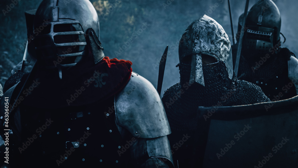 Epic Invading Army of Medieval Soldiers Marching on Battlefield ...