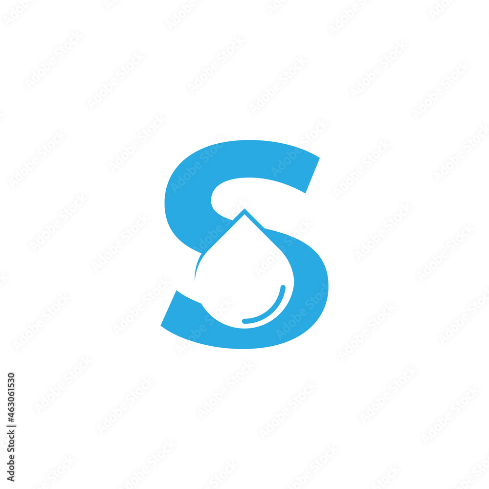 Initial Letter S Hydro Logo with Negative Space Water drop Icon Design ...