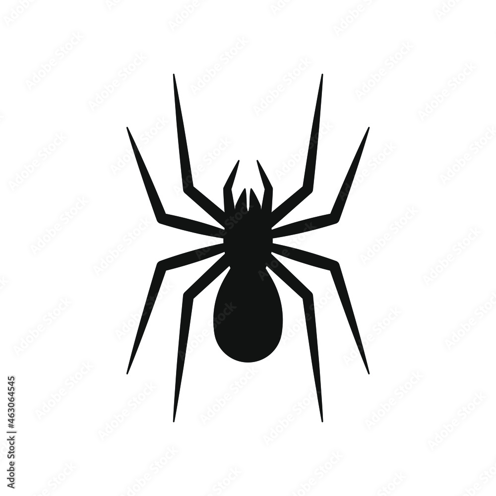 Spider shape silhouette. Insect icon symbol. Vector illustration image ...
