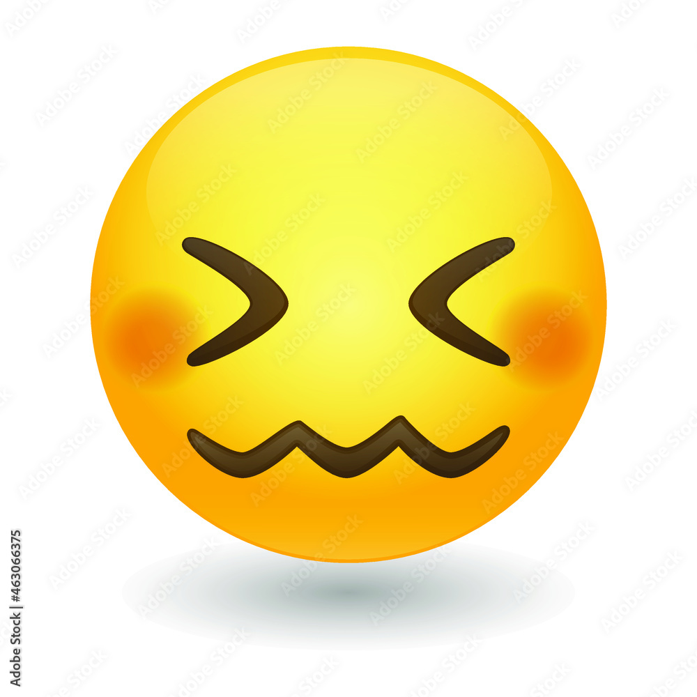 Confounded Emoji Icon Illustration Sign. Quivering Vector Symbol ...