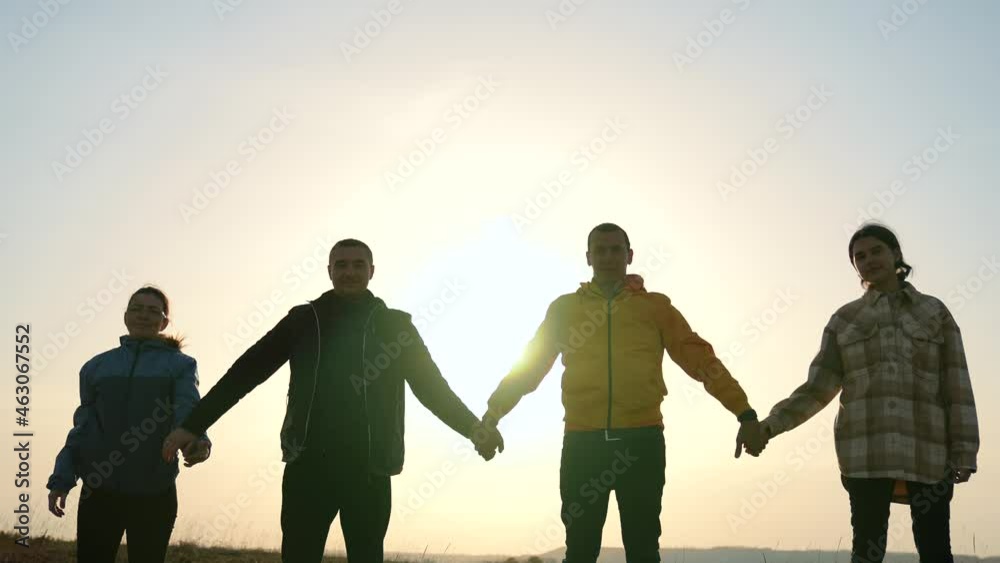 teamwork. team a community hold hands together unity. group of people ...