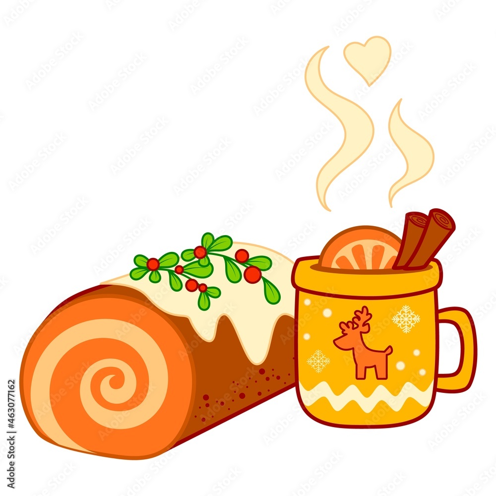 Christmas cartoons clip art. Christmas dessert clipart illustration ...