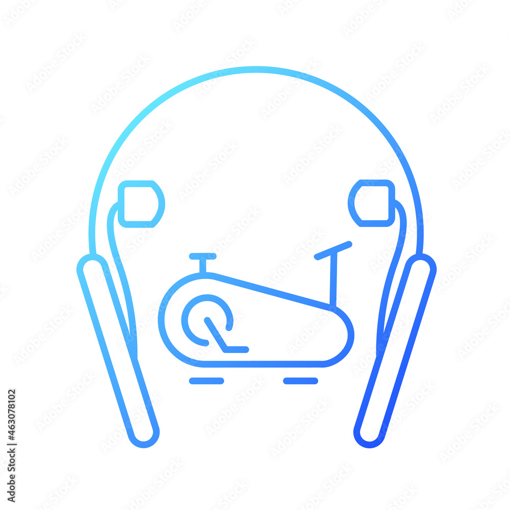 In ear neckband headphones gradient linear vector icon. Wireless ...