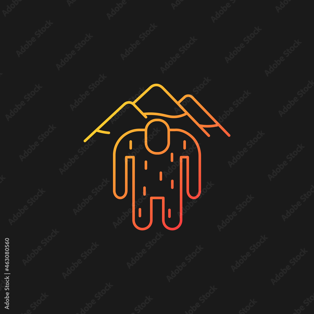 Yeti gradient vector icon for dark theme. Mysterious ape-like creature ... Yeti gradient vector icon for dark theme. Mysterious ape-like creature ...