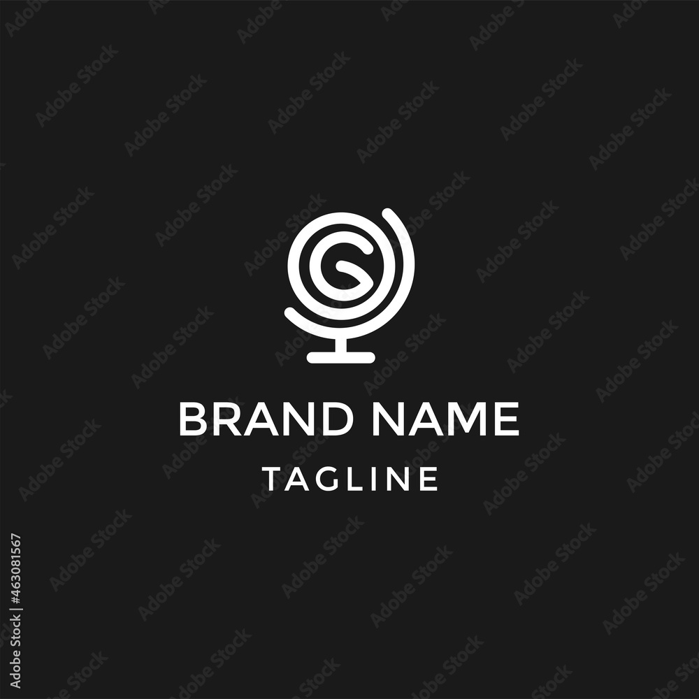 Initial letter G combine with globe icon logo vector design Stock ...
