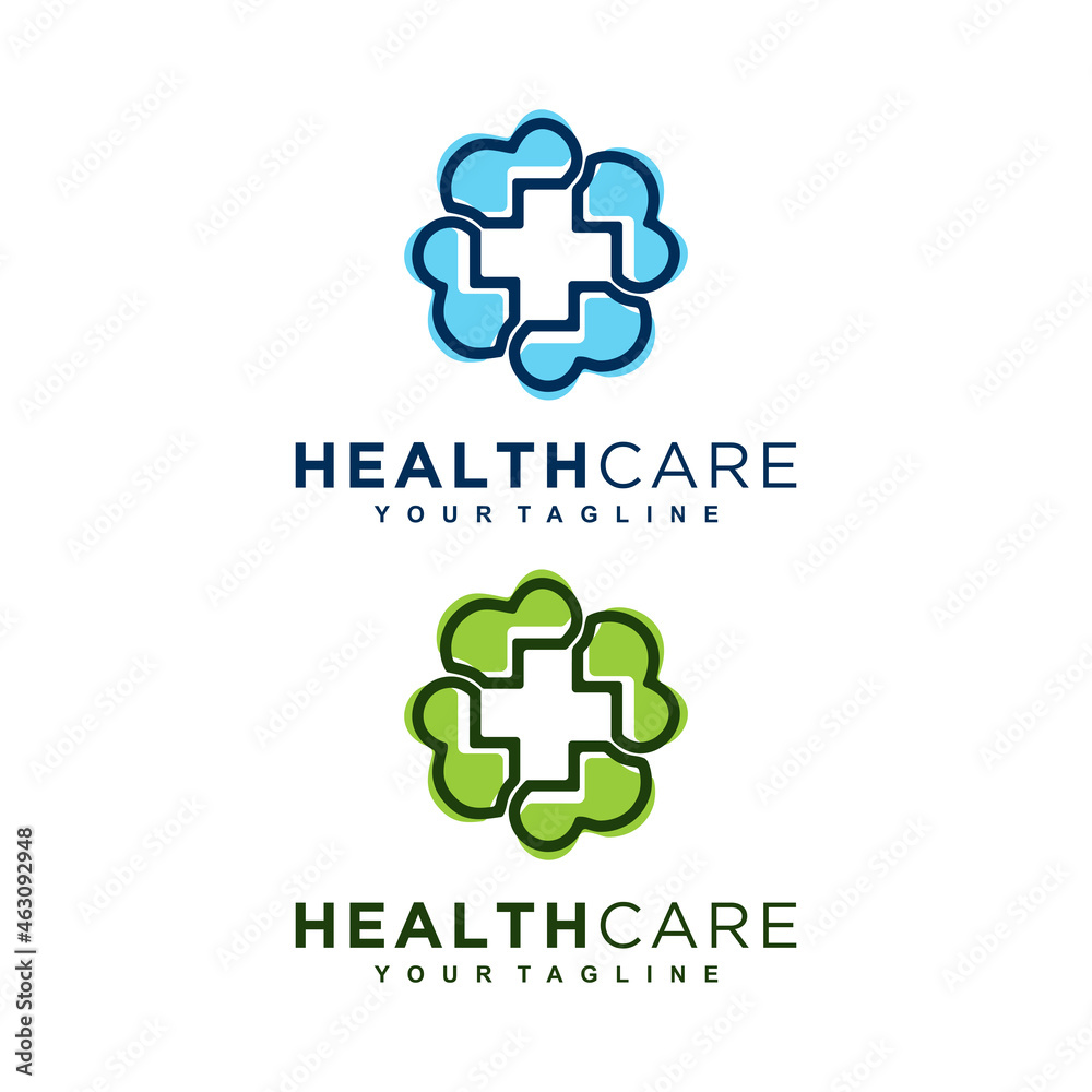 Health Care Logo Design Vector Illustration Template Idea Stock Vector ...