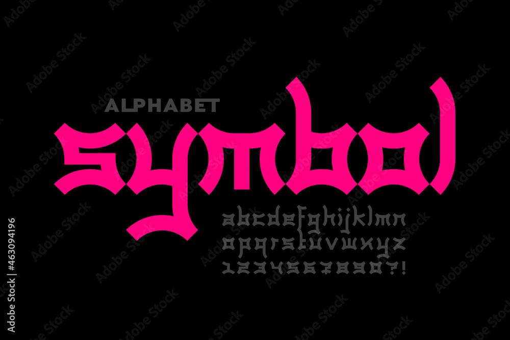Symbol font, lowercase alphabet letters and numbers vector Stock Vector ...