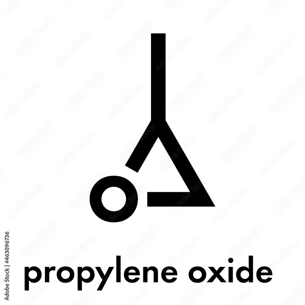 Propylene oxide molecule. Used as fumigant in pasteurization of almonds ...