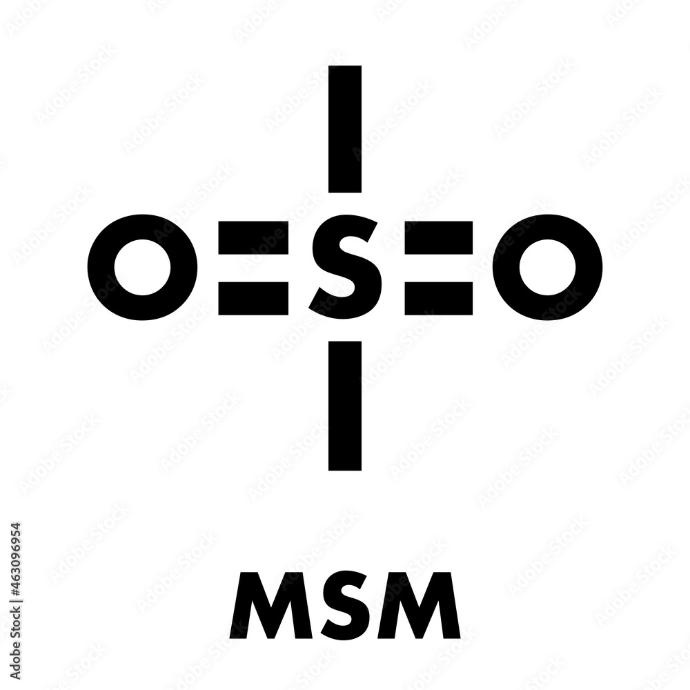 Methylsulfonylmethane (MSM) dietary supplement molecule, chemical ...