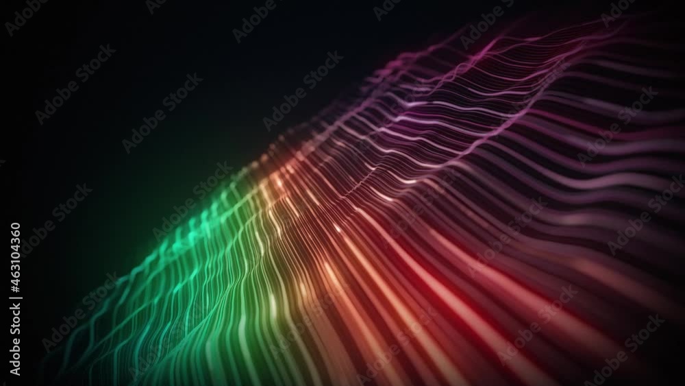 Abstract Gold Strings Waving Fx Background Loop/ 4k animation of an ...