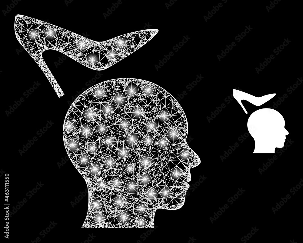 Vecteur Stock Glossy mesh vector female domination with glare effect ...